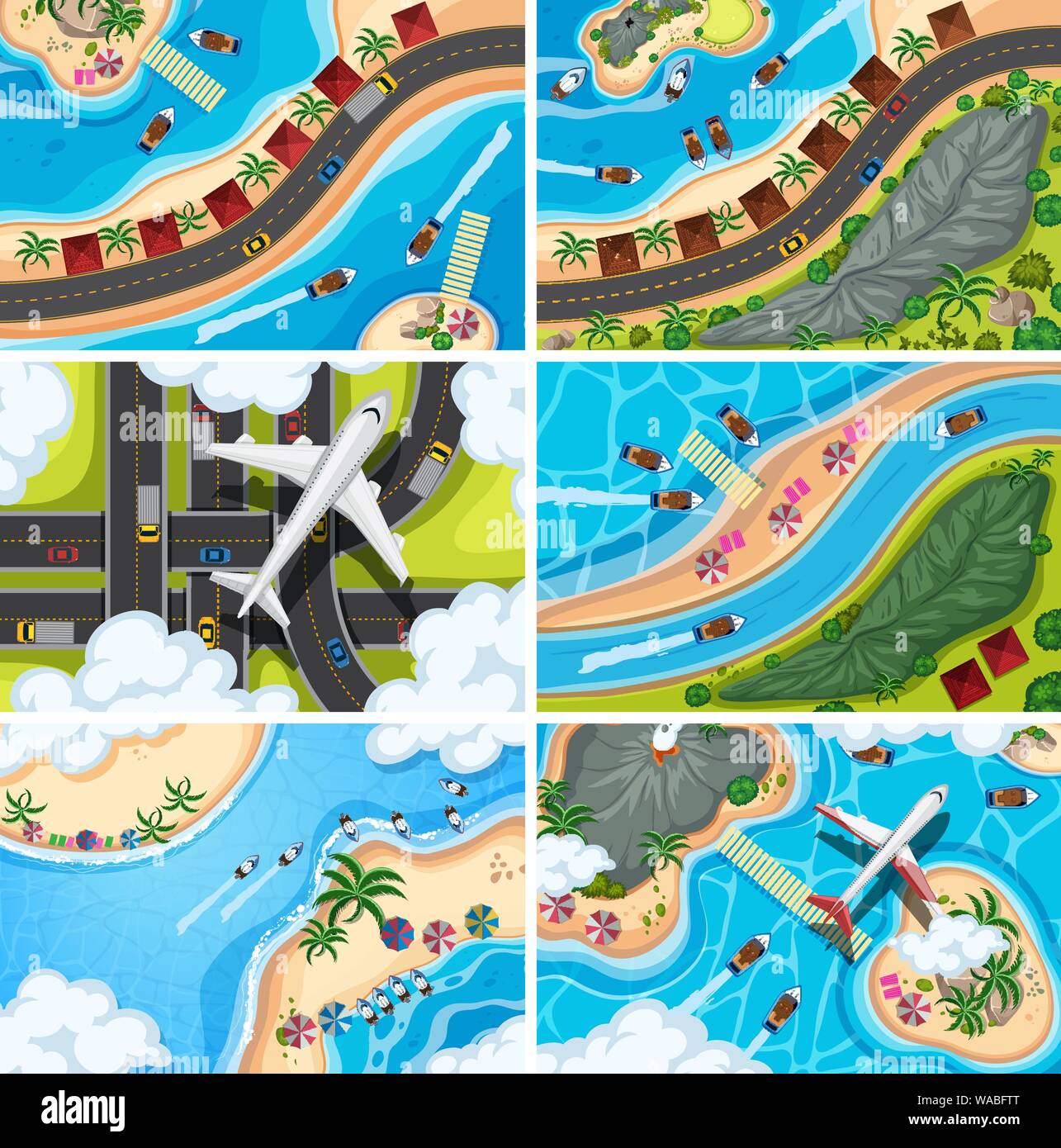 Set of aerial view scenes illustration Stock Vector Image & Art - Alamy