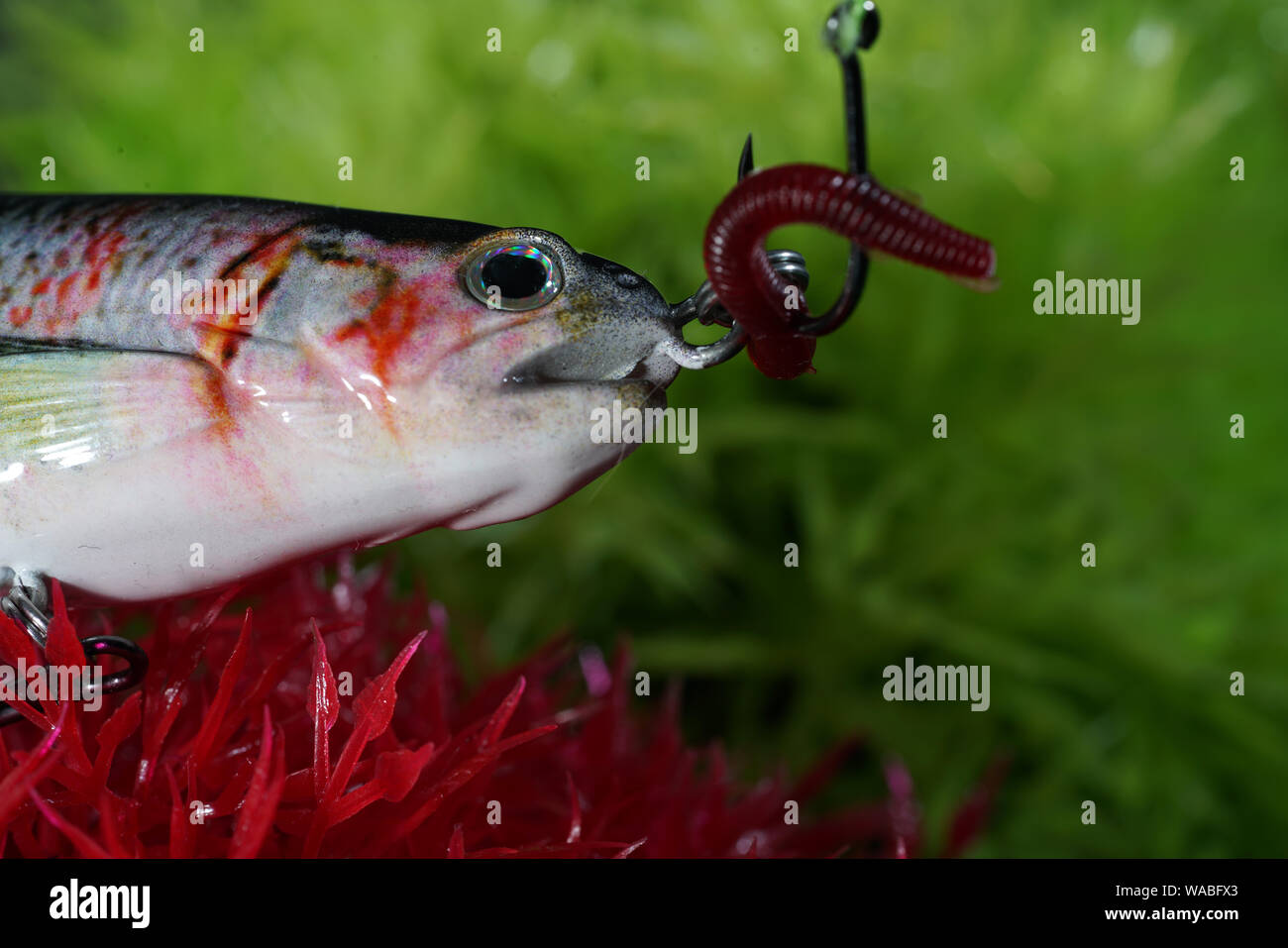 Artificial lures made of metal and plastic bites on artificial bait for ...