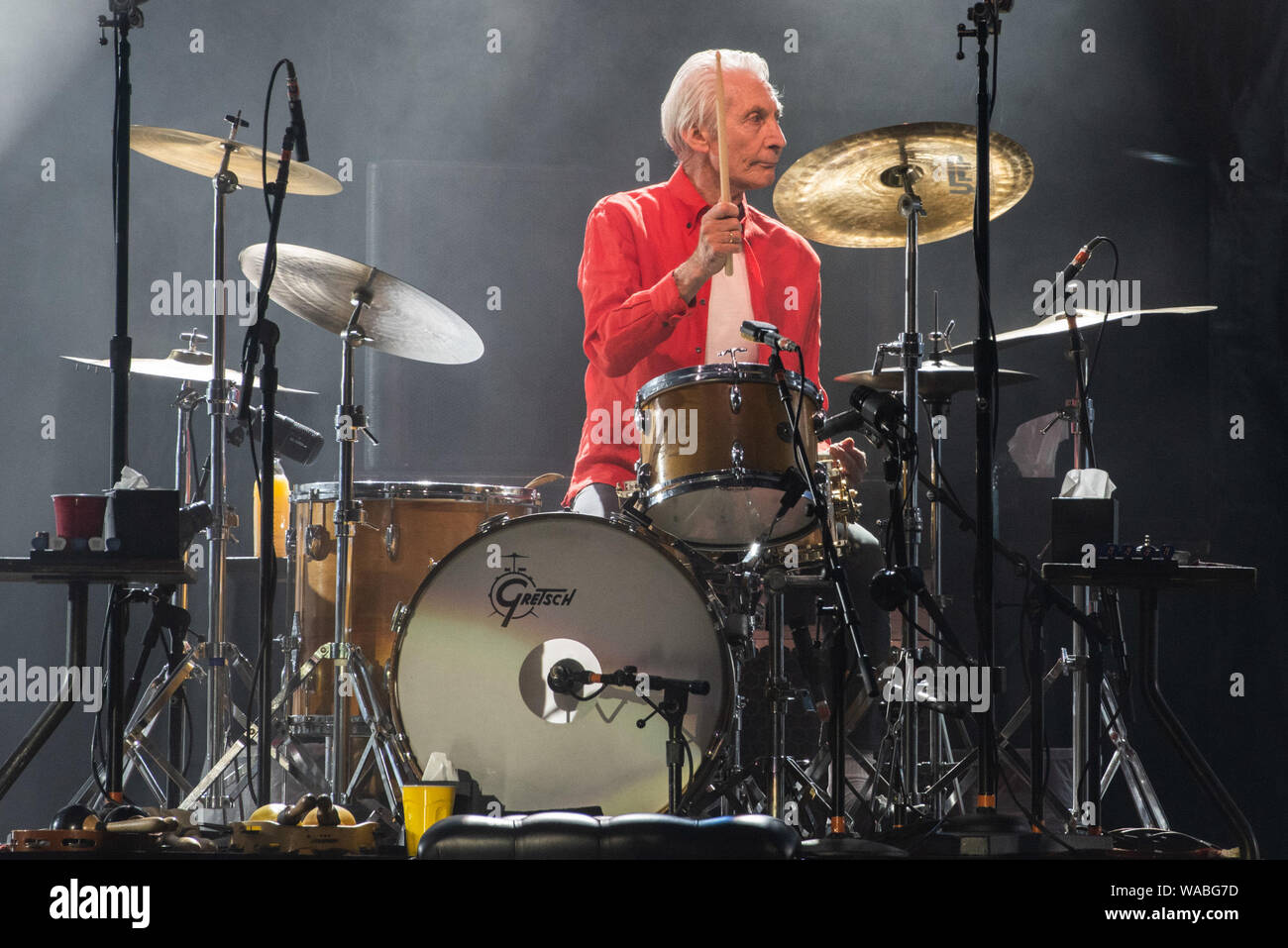 SANTA CLARA, CALIFORNIA - AUGUST 18: Charlie Watts of The Rolling ...