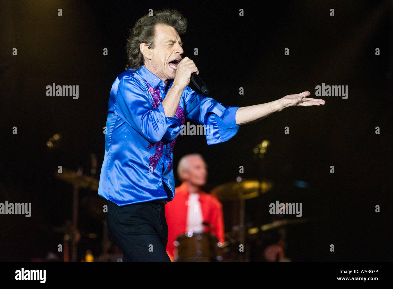SANTA CLARA, CALIFORNIA - AUGUST 18: Mick Jagger of The Rolling Stones ...