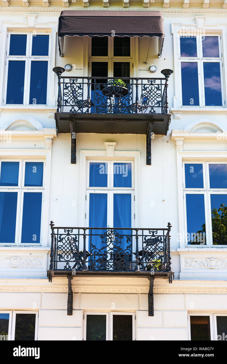 Apartment building with balconies Stock Photo - Alamy