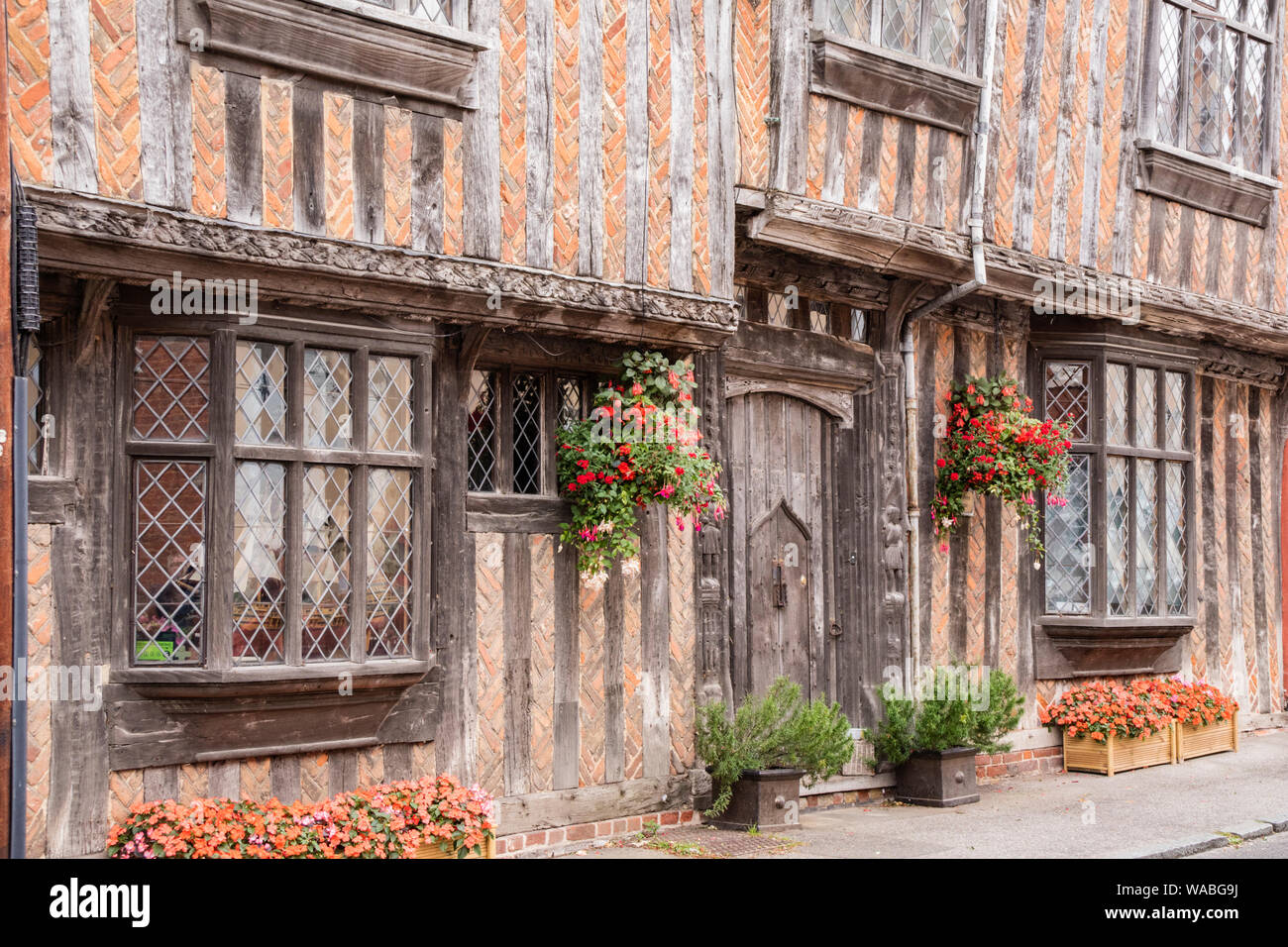 The picturesque medieval village of Lavenham, Suffolk, England, UK ...