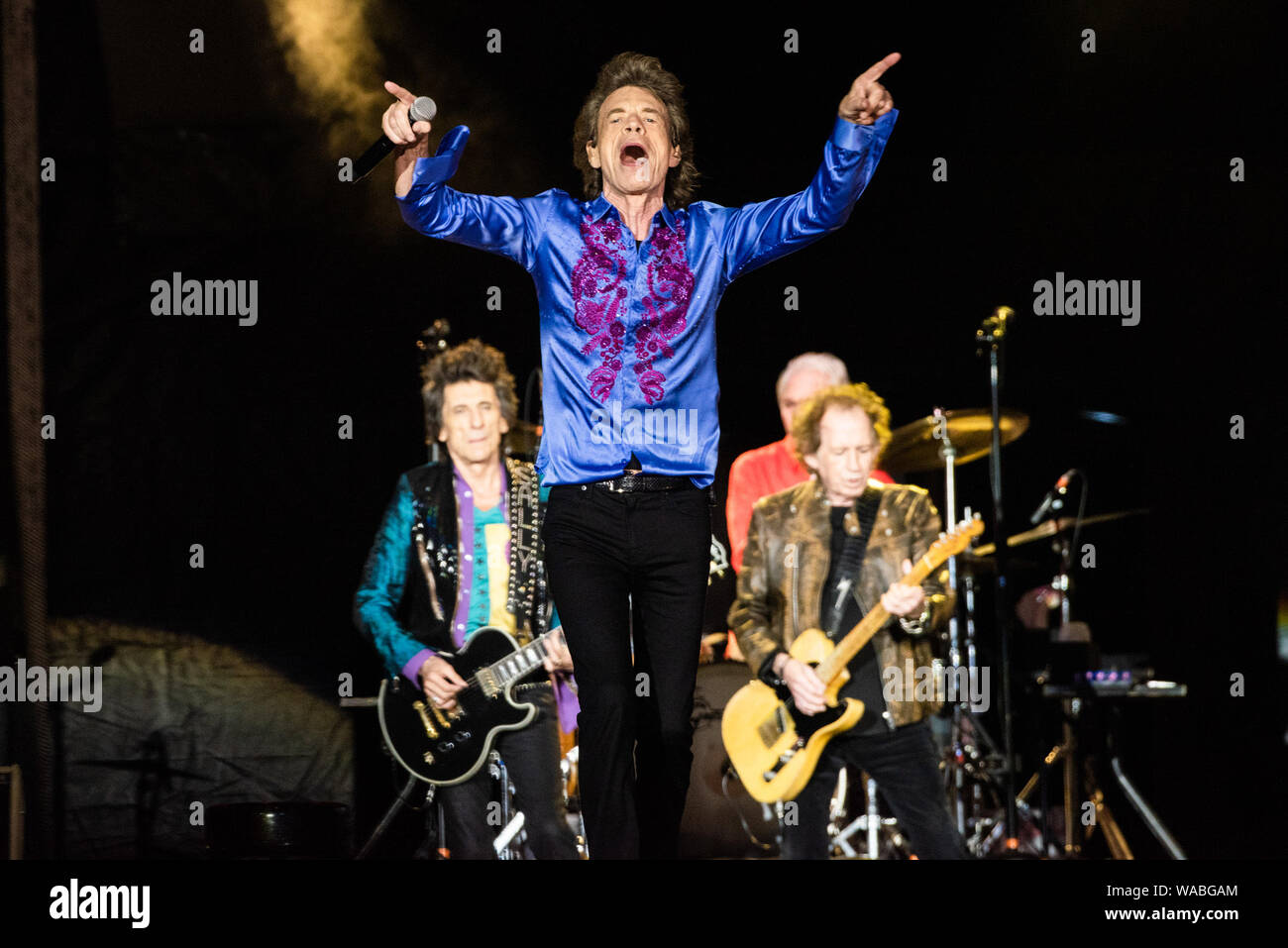 SANTA CLARA, CALIFORNIA - AUGUST 18: Ronnie Wood, Mick Jagger, Charlie ...