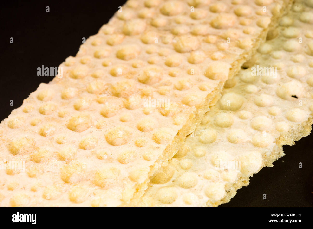 diabetic diet crunches - crispy waffle bread from wheat, texture close ...