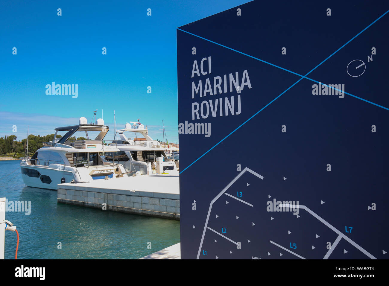 Yachts in the newly built ACI marina of Rovinj, Istria, Croatia Stock ...