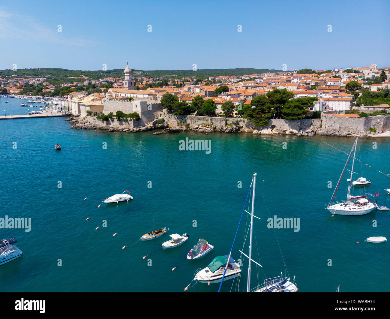 Aerial scene of Krk town on Krk island, Croatia Stock Photo - Alamy