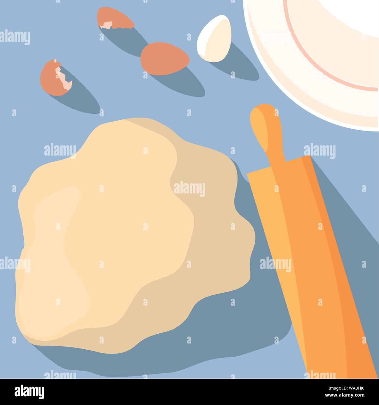 eggs and flour pastry ingredients vector illustration design Stock ...