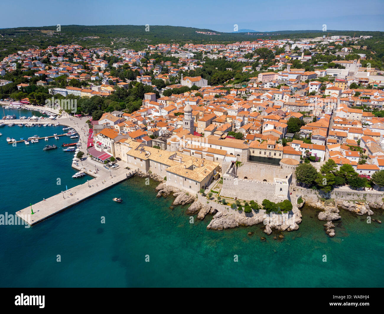 Aerial scene of Krk town on Krk island, Croatia Stock Photo - Alamy