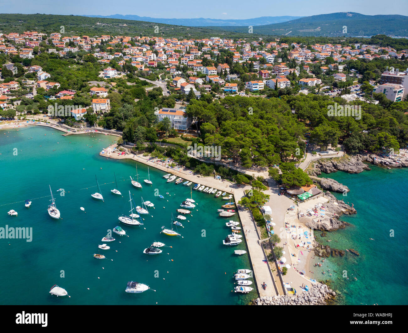 Aerial scene of Krk town on Krk island, Croatia Stock Photo - Alamy