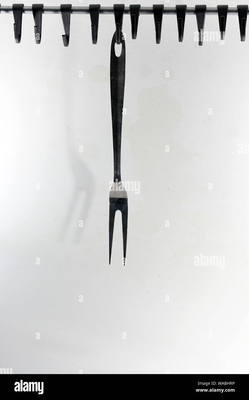 Stainless steel meat fork is very useful in the kitchen for frying and ...