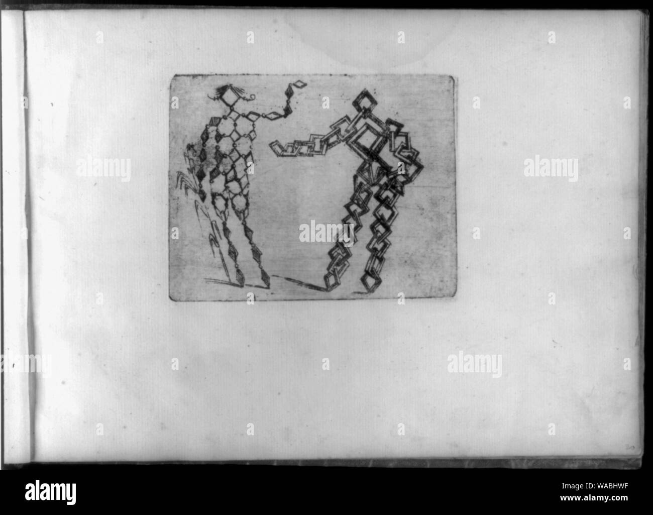 Composite figures in cubist and surrealistic style composed of ...