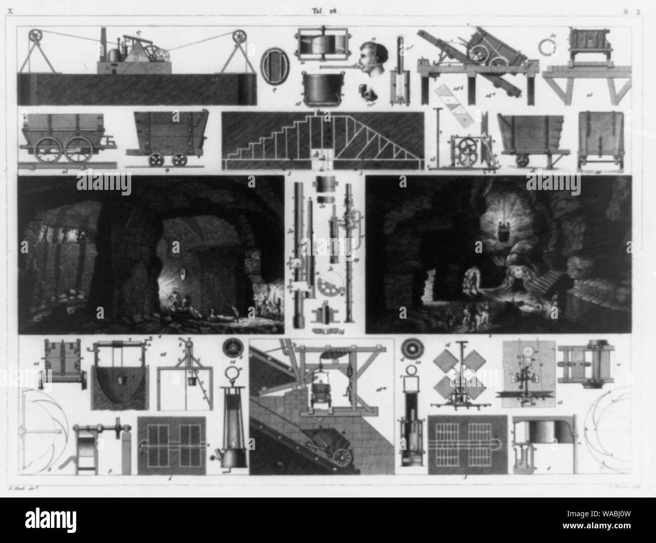Composite of European mining scenes and equipment] / A. Krausse sculp ...