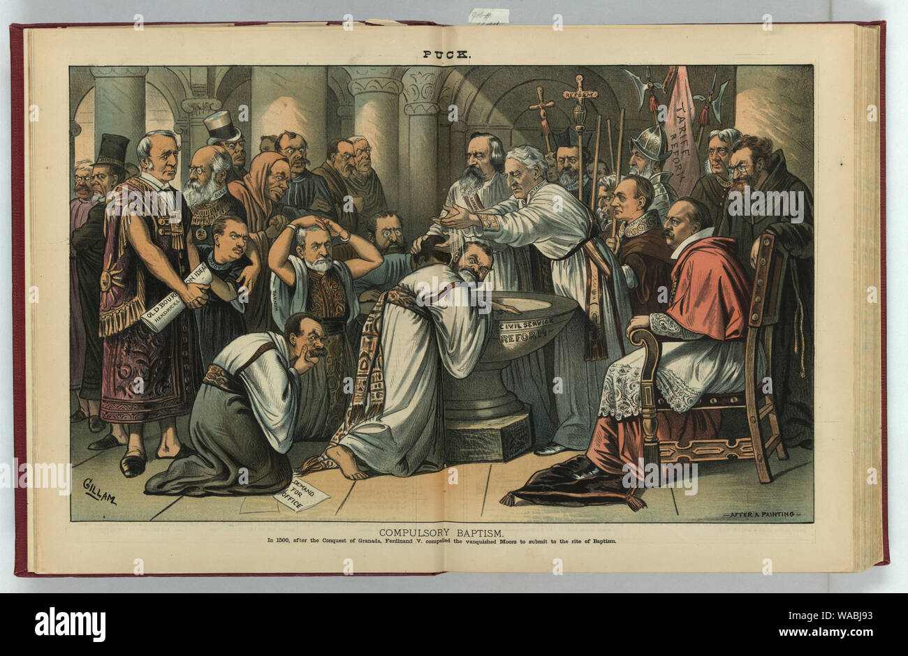 Compulsory baptism / Gillam after a painting Stock Photo - Alamy