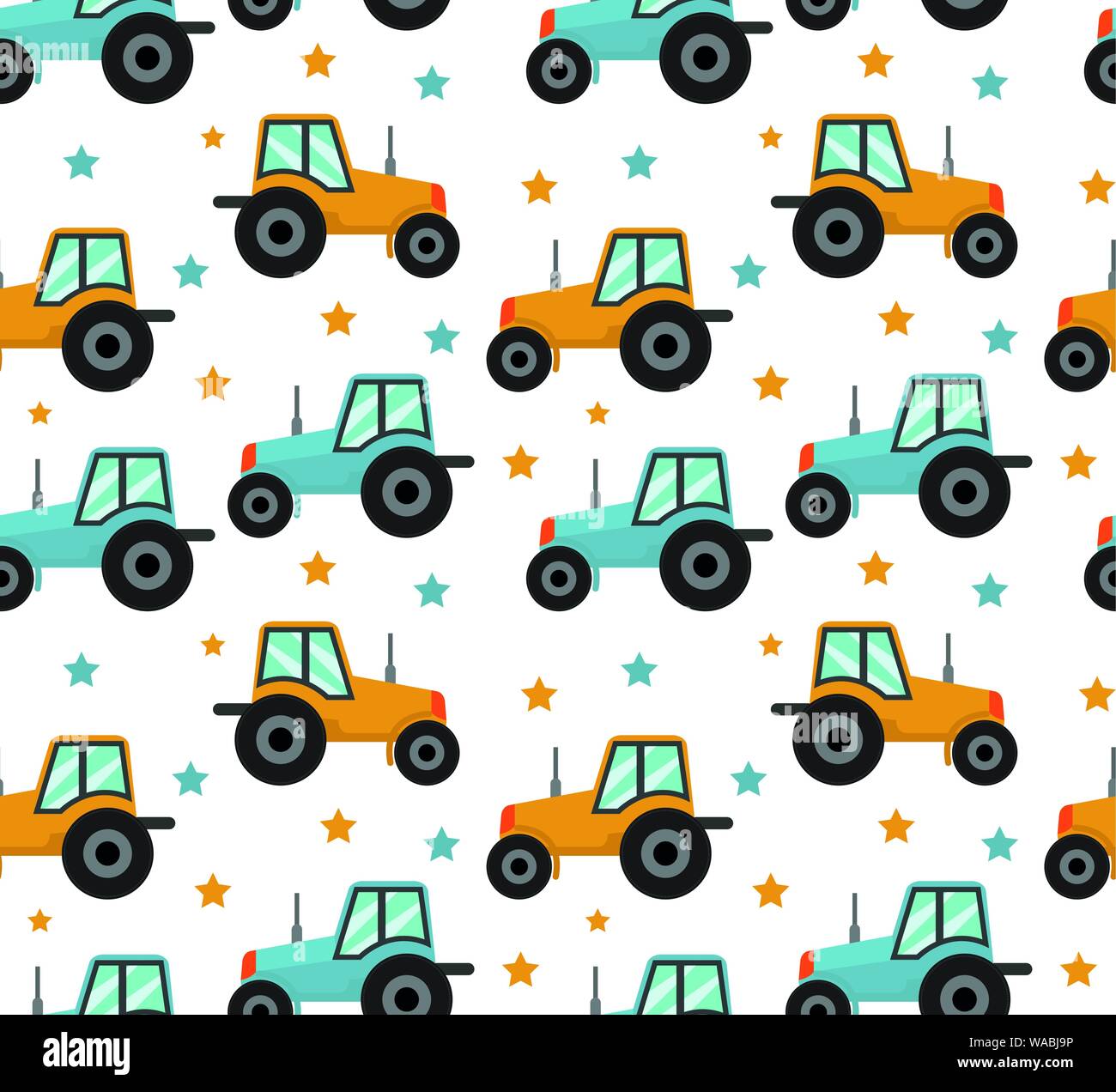 Tractor seamless pattern. Baby cars for boys repeating texture, endless ... Tractor seamless pattern. Baby cars for boys repeating texture, endless ...