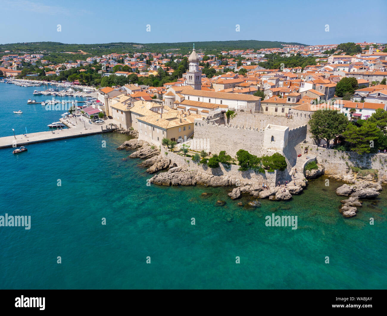 Aerial scene of Krk town on Krk island, Croatia Stock Photo - Alamy