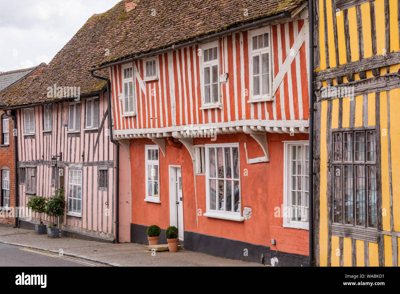 The picturesque medieval village of Lavenham, Suffolk, England, UK ...