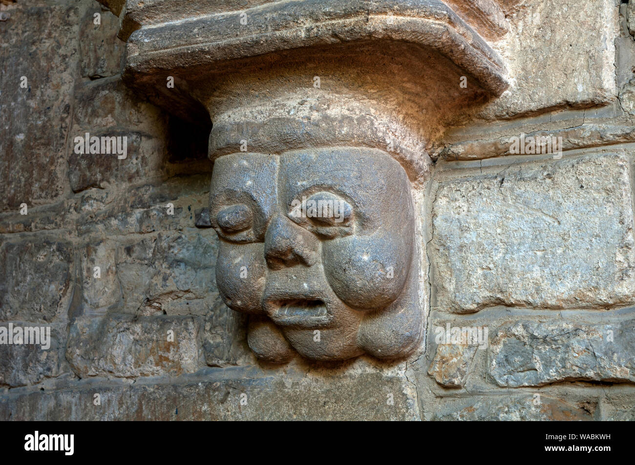 Carved head inside St. Mary the Virgin Church, South Luffenham, Rutland ...