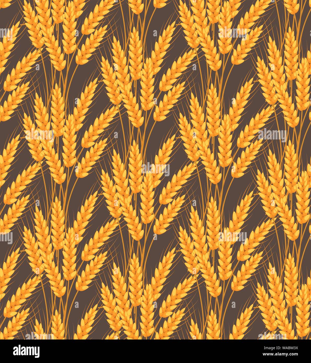 Wheat seamless pattern. Spikelets repeating texture, endless background ...