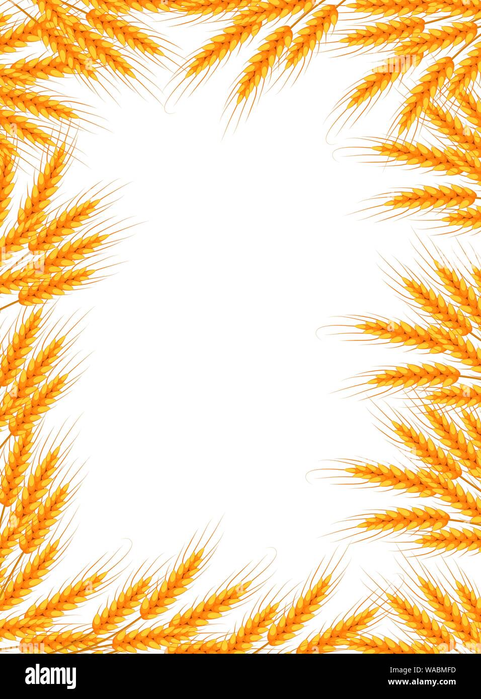 Wheat frame. Spikelets blank template for your design. Vector ...