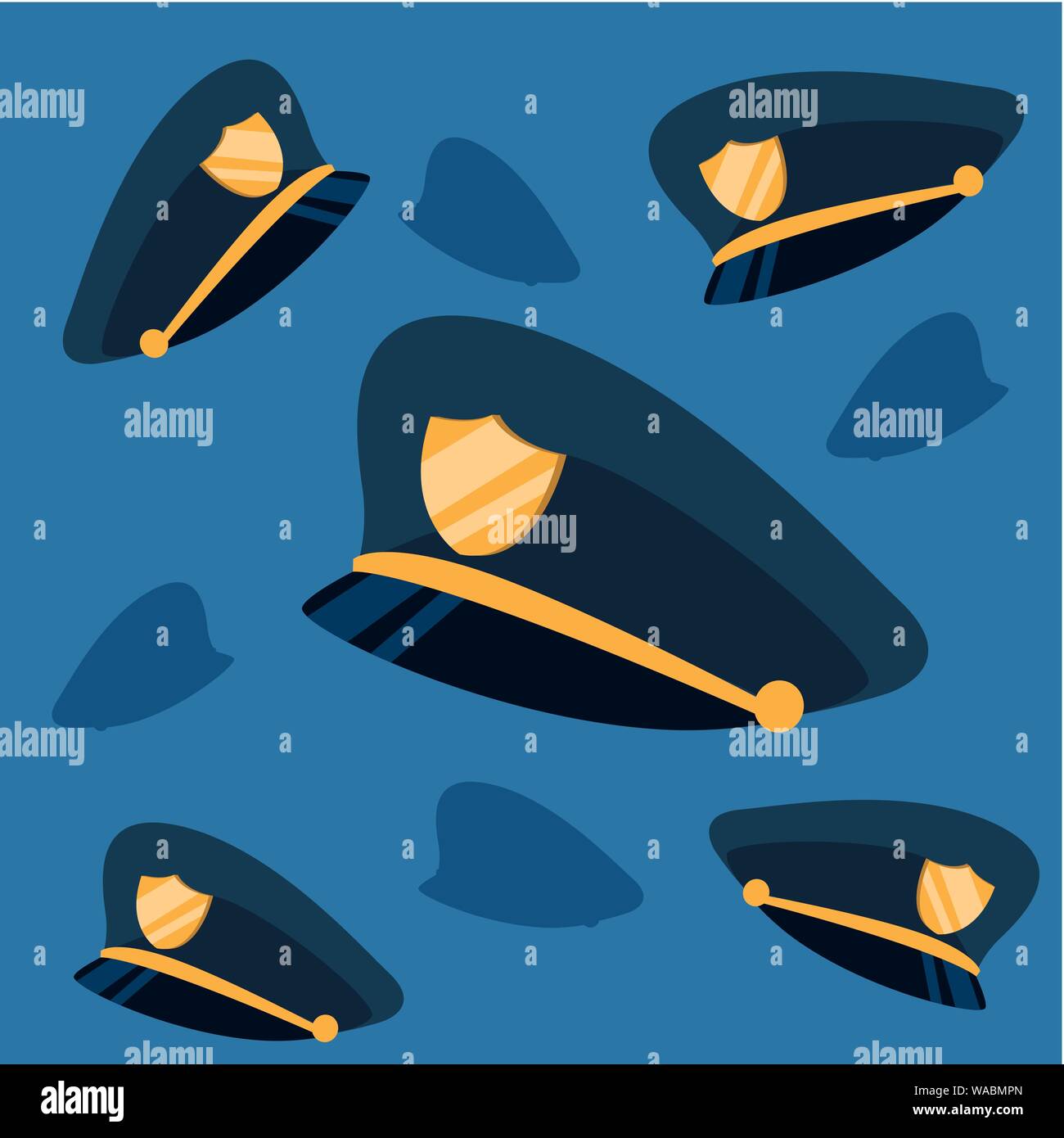 pattern of hats police backdrop vector illustration design Stock Vector ...