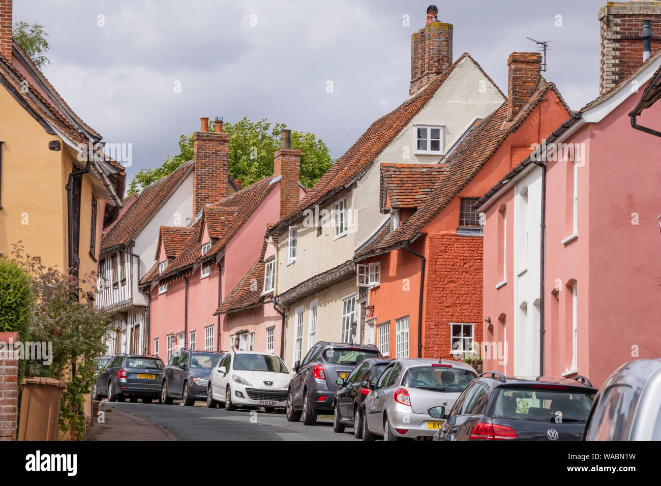 The picturesque medieval village of Lavenham, Suffolk, England, UK ...