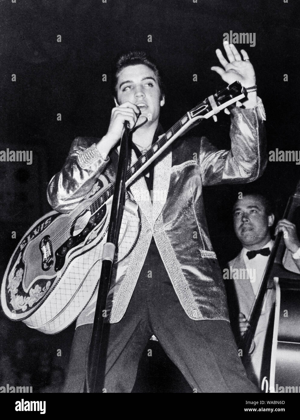 Elvis Presley performing in his Gold Lame jacket, 1957 File Reference ...