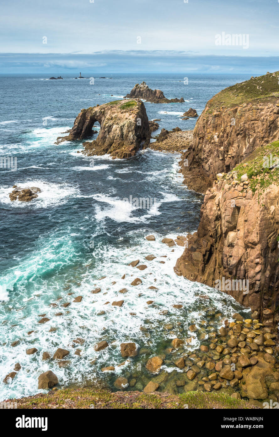 English british cornish rocky coast coastal cliff cliffs hi-res stock ...