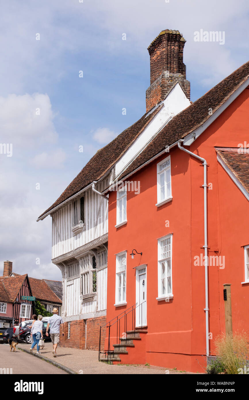 The picturesque medieval village of Lavenham, Suffolk, England, UK ...
