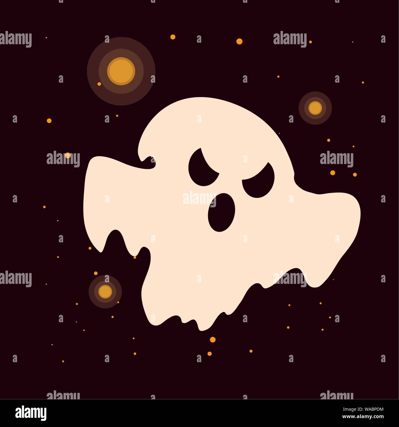halloween ghost with horror face vector illustration design Stock ...