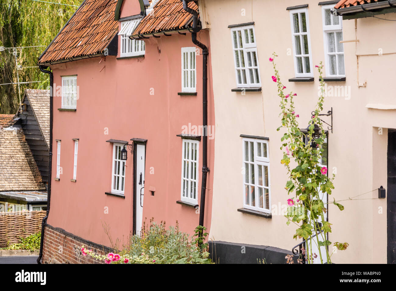 The picturesque medieval village of Lavenham, Suffolk, England, UK ...