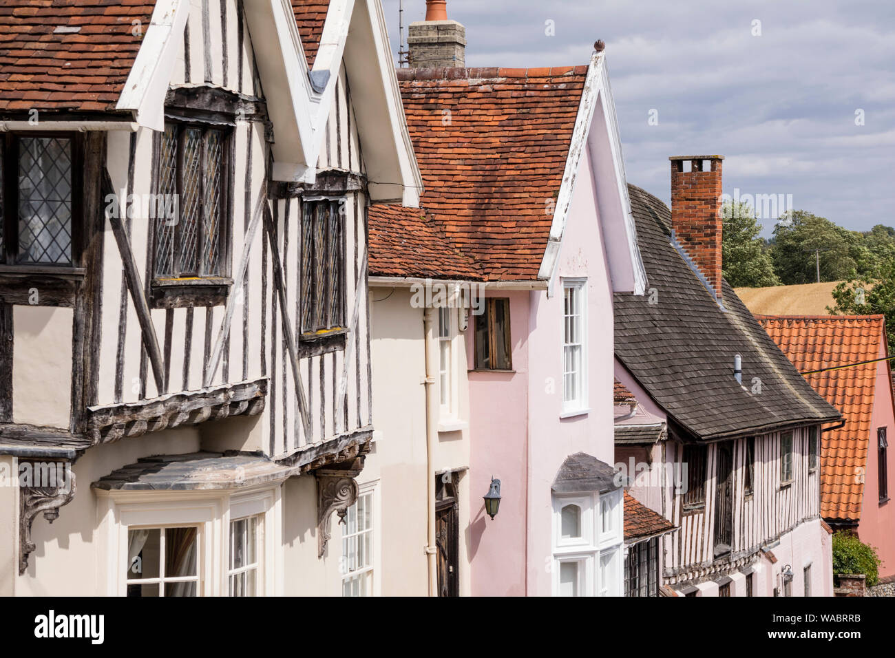 The picturesque medieval village of Lavenham, Suffolk, England, UK ...