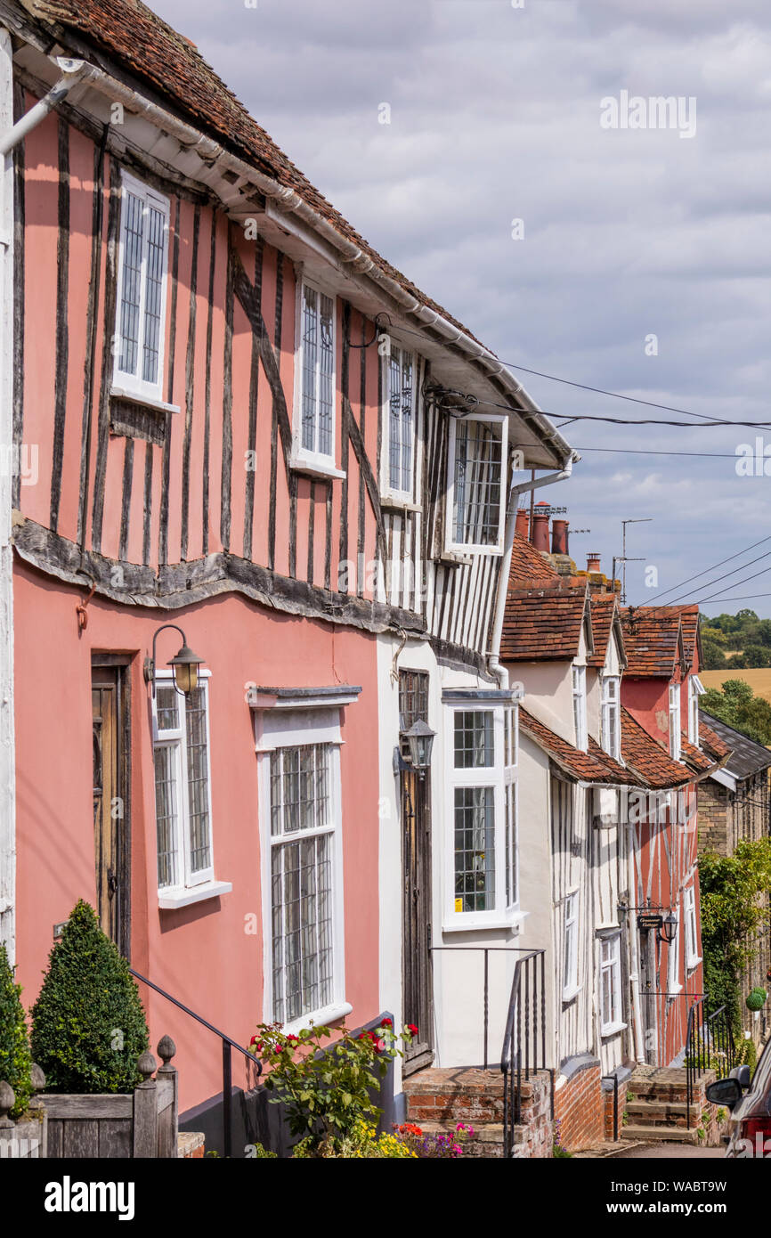 The picturesque medieval village of Lavenham, Suffolk, England, UK ...
