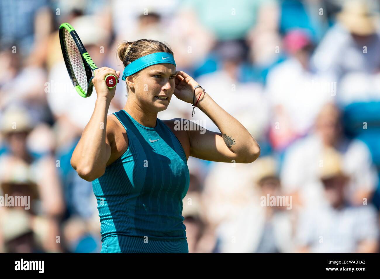 Arnya Sabalenka of Belarus during match against Agnieszka Radwanska of ...