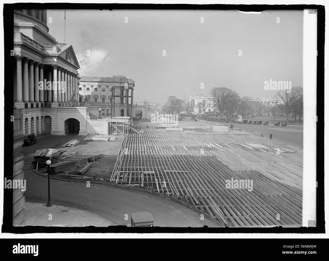 Construction of inaugural stands at Capitol, [Washington, D.C.], [2/3 ...