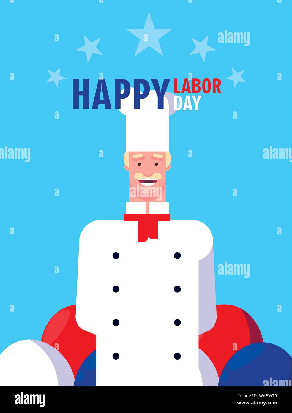 labor day label with professional chef vector illustration design Stock ...