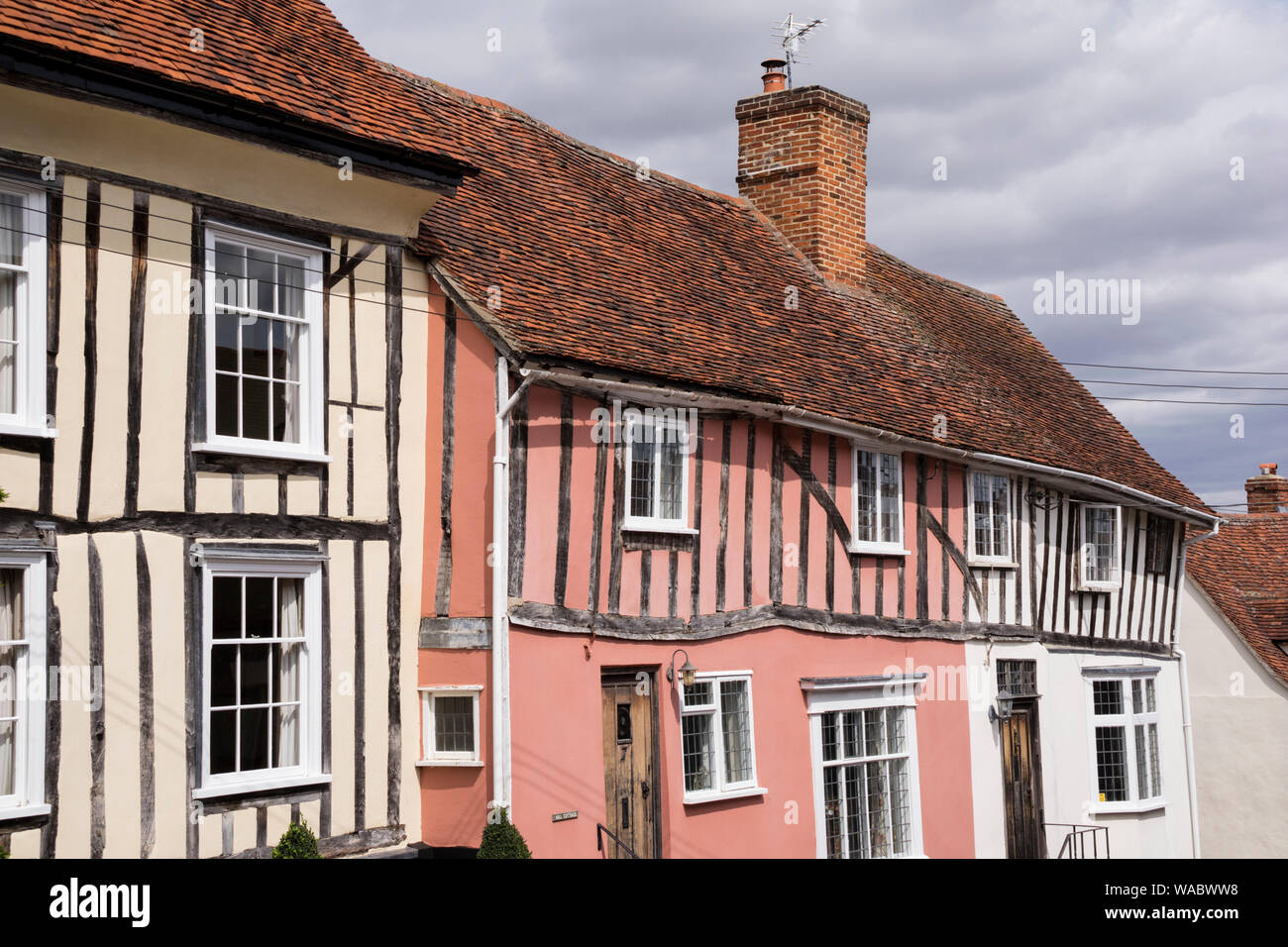 The picturesque medieval village of Lavenham, Suffolk, England, UK ...