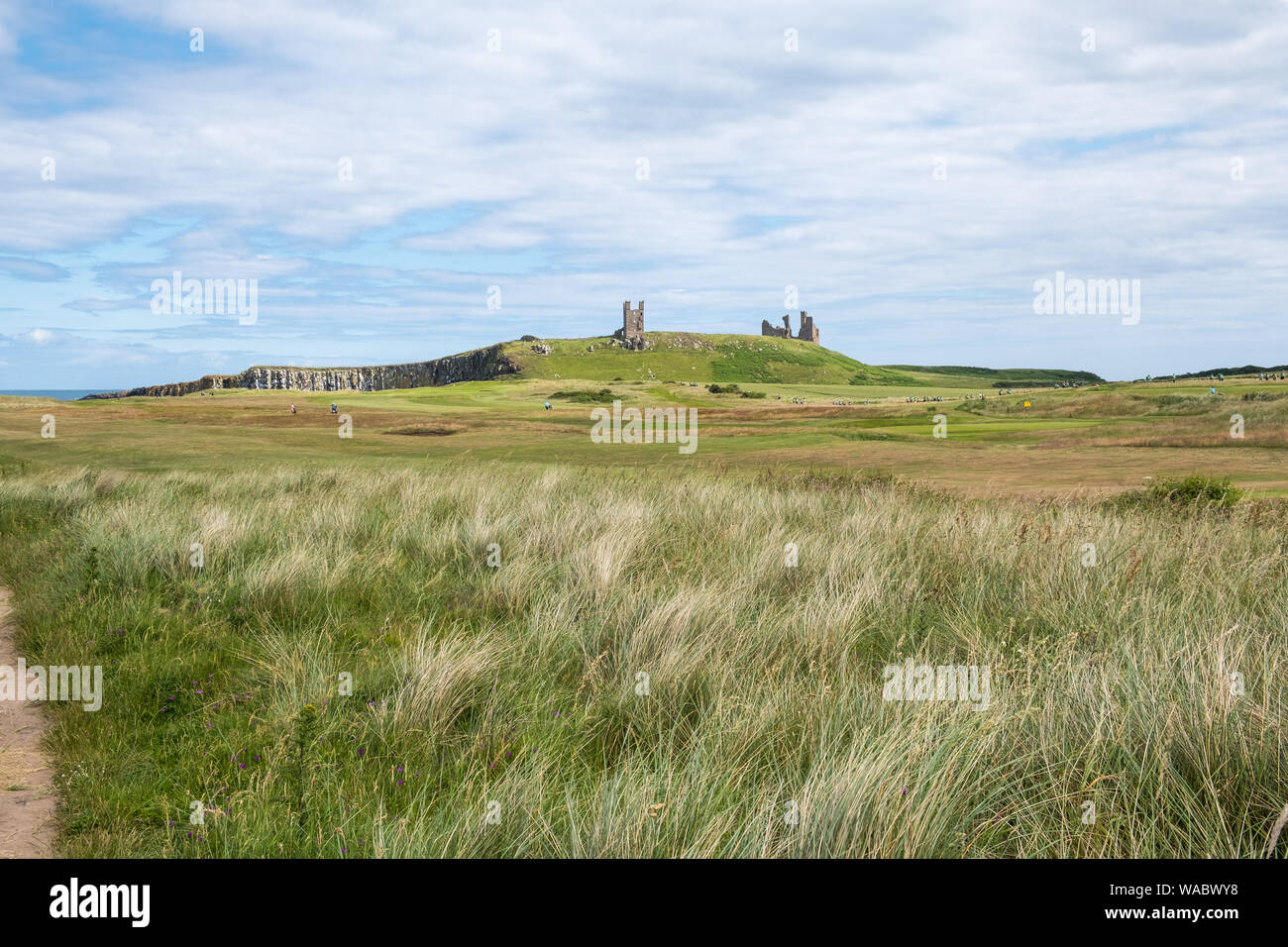 Dunstanburgh Castle near Alnwick on the Northumberland coast, UK Stock ...