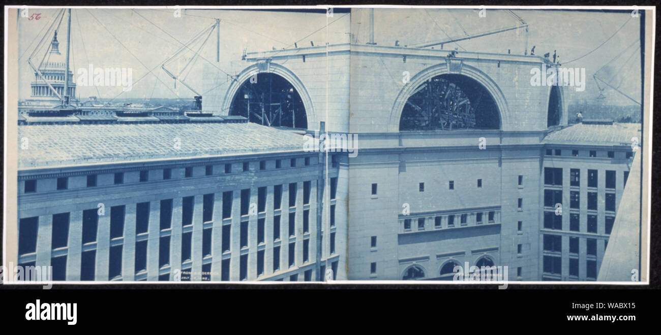 Construction of the Library of Congress, from S.E. derrick, Washington ...