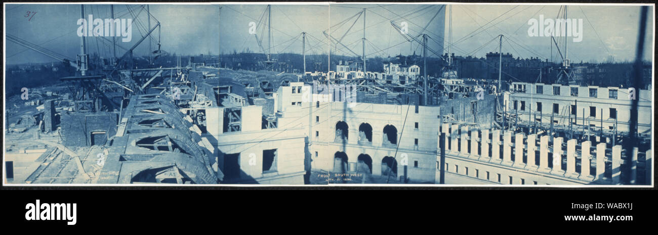 Construction of the Library of Congress, from southwest, Washington, D ...