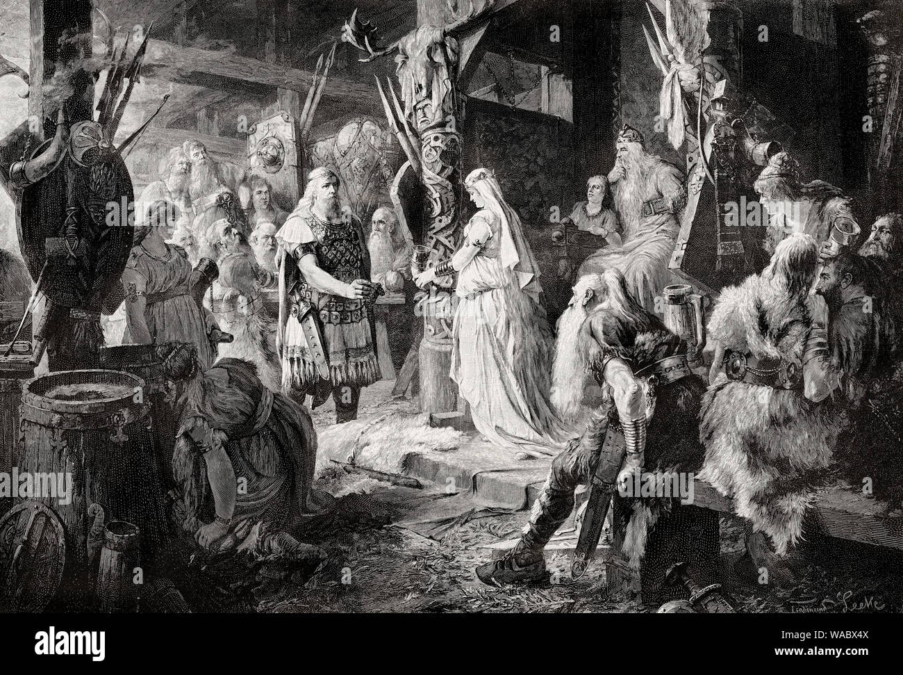 Frithjof at King Ring, king of Ringerike, Frithjof's Saga Stock Photo ...