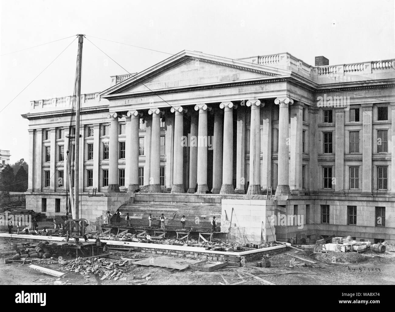 Construction of the United States Treasury Building, Washington, D.C ...