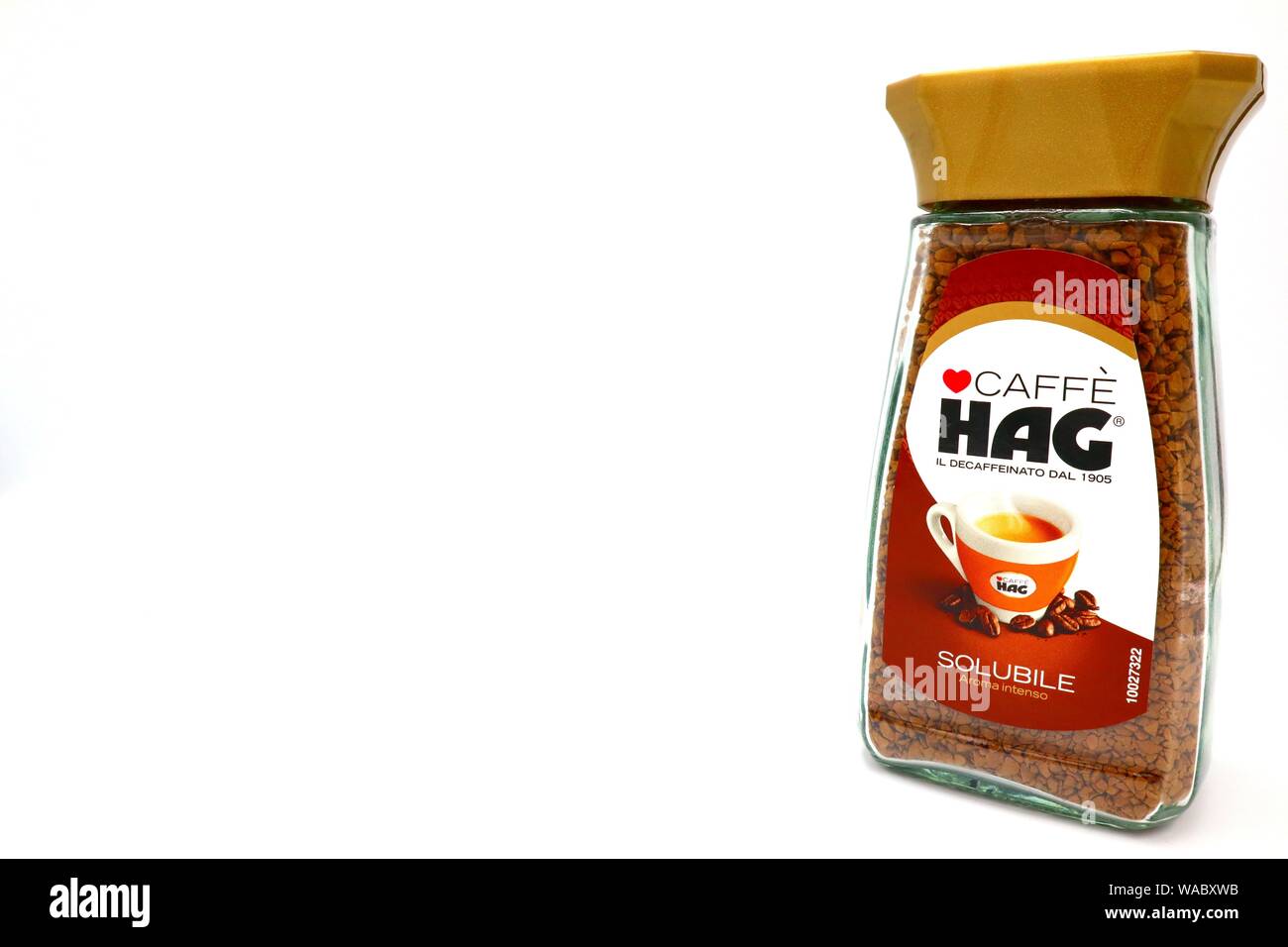 HAG Coffee Jar. HAG is a brand of Jacobs Douwe Egberts Stock Photo - Alamy