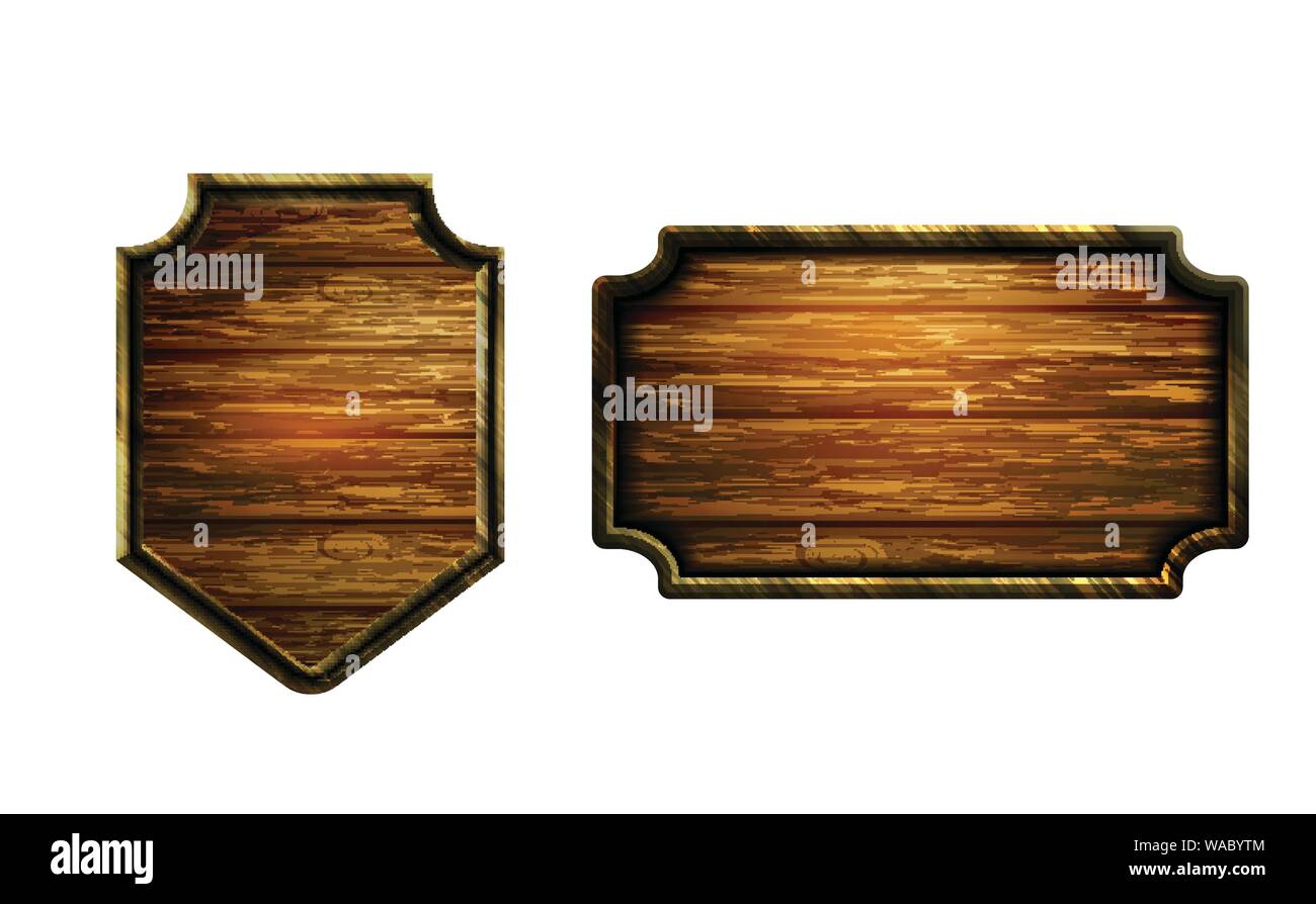 Vector realistic illustration of wooden signboard Stock Vector Image & Art - Alamy