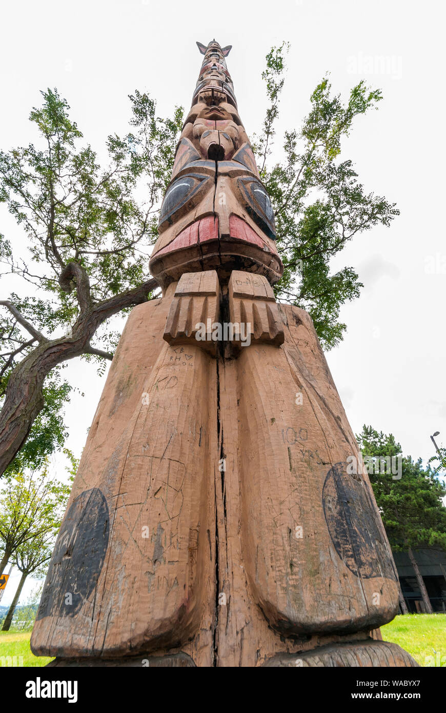Fireman's Park Totem Pole in Tacoma, Washington Stock Photo - Alamy