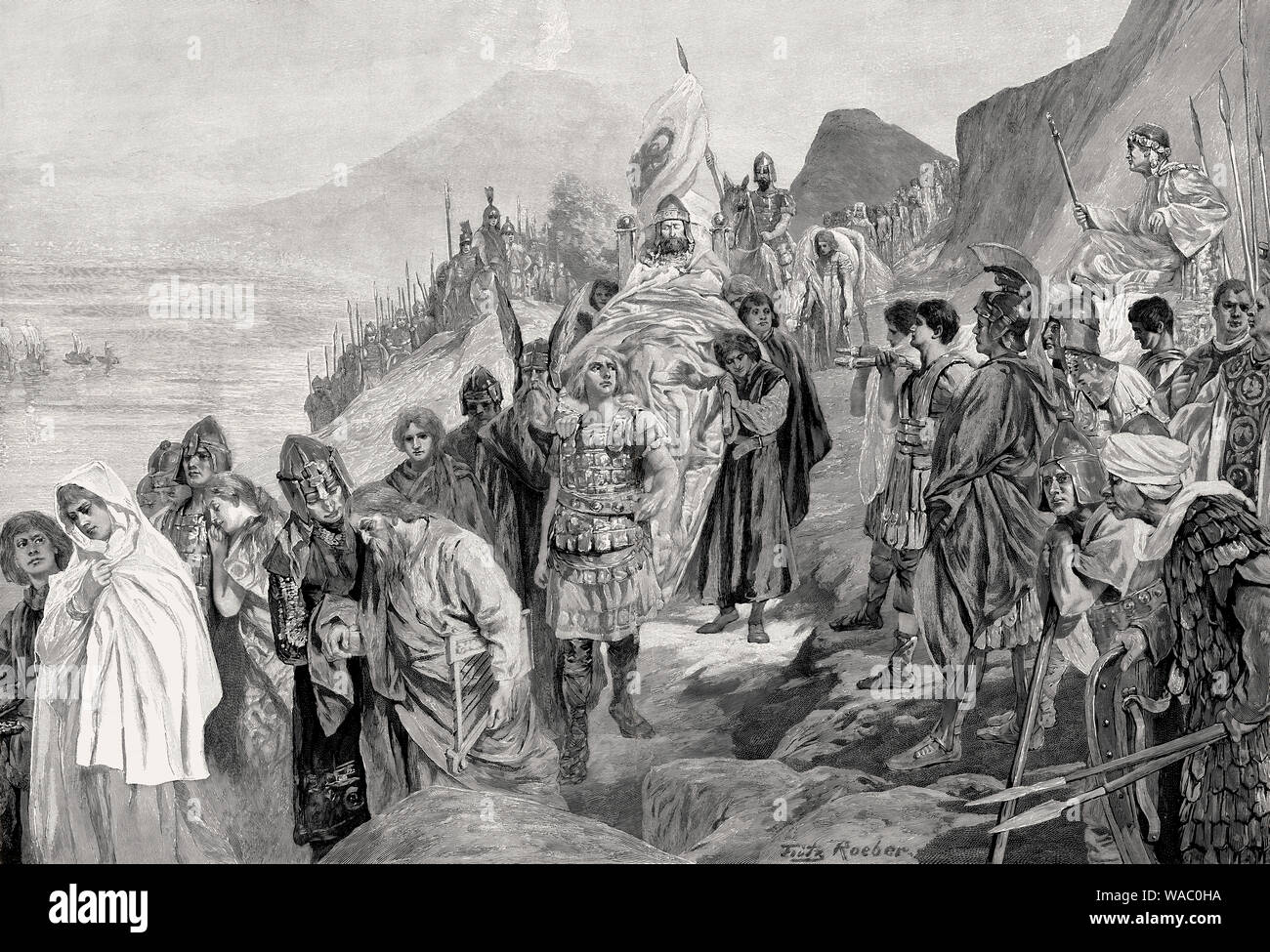 Retreat of the Goths after the Battle of Mons Lactarius or Battle of ...