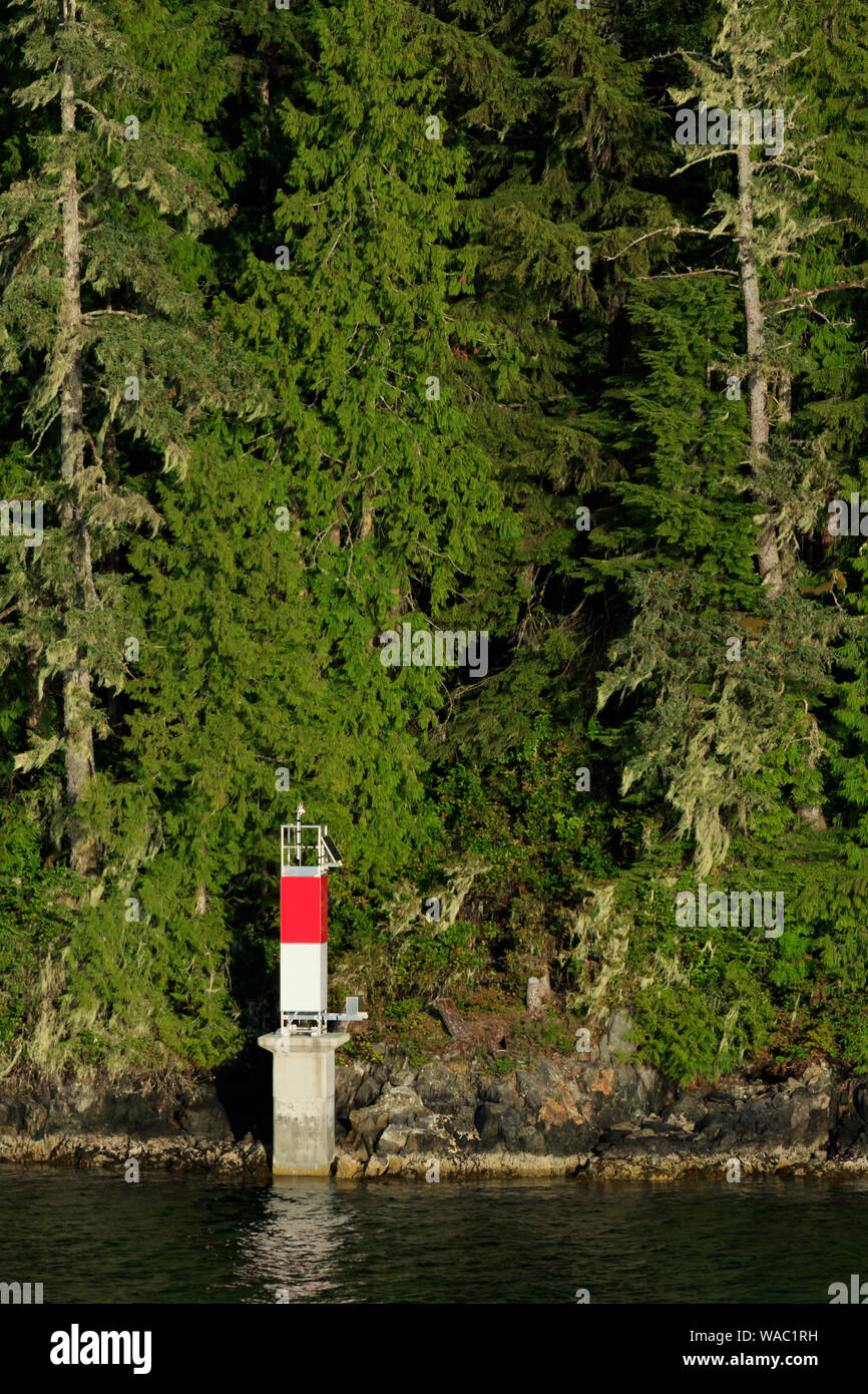 Channel light, Port Alberni Inlet, Vancouver Island, British Columbia ...