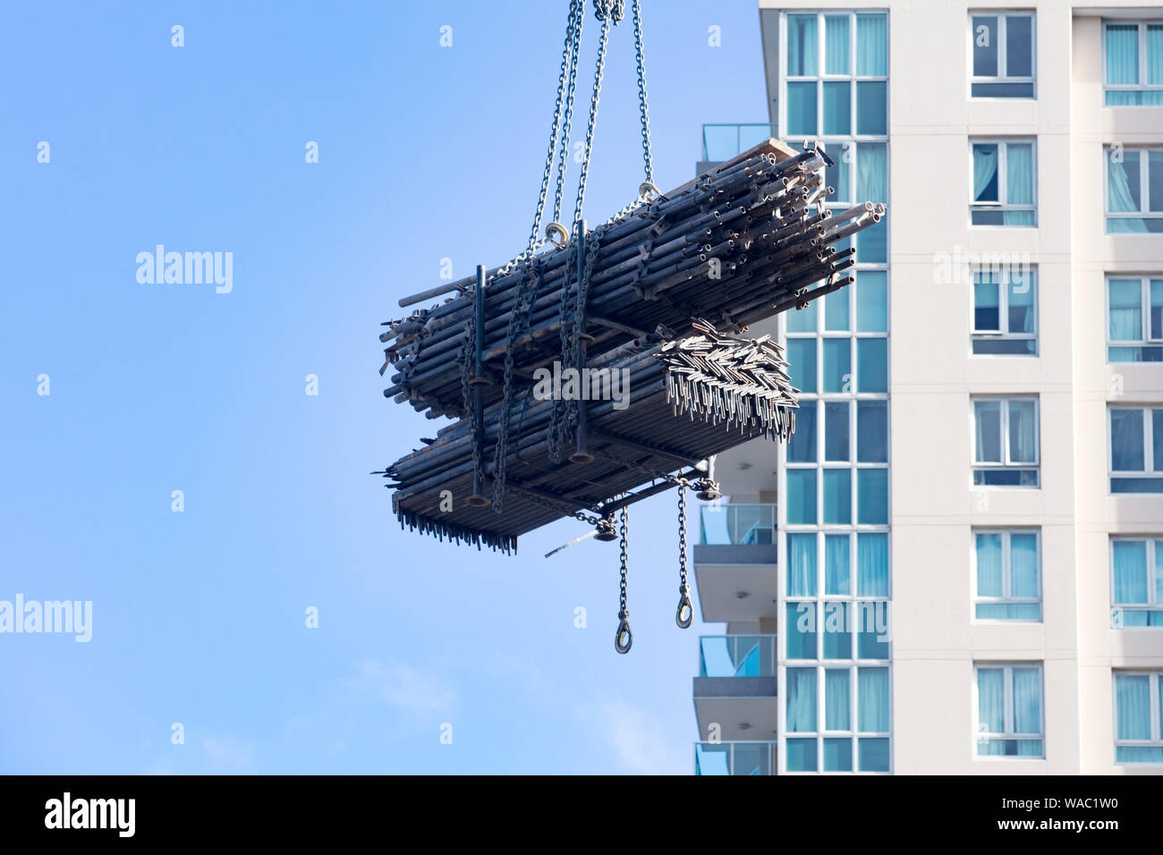 Crane Moving Scaffolding in Sydney Stock Photo - Alamy