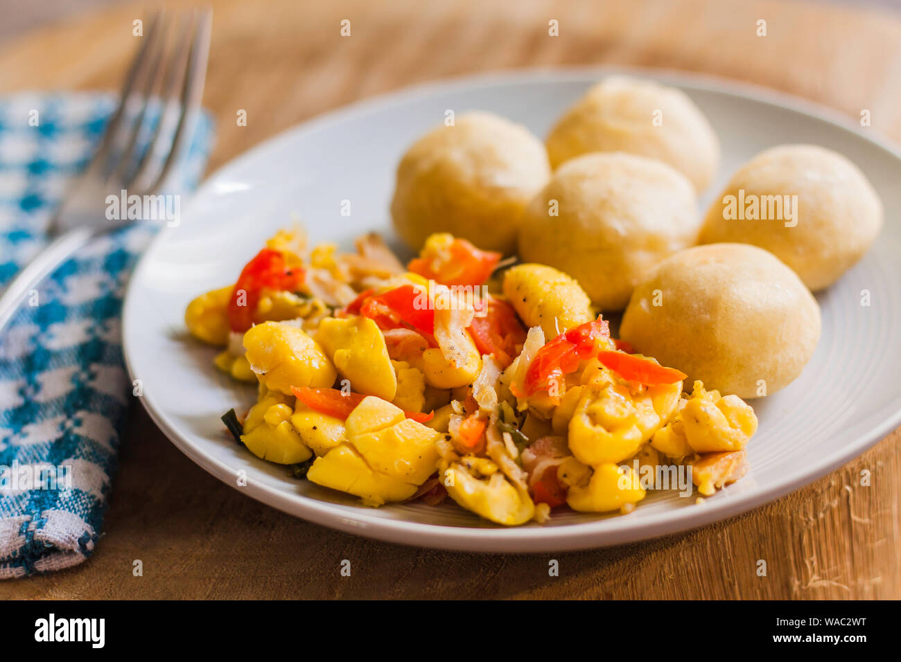 Ackee and salt fish jamaica hi-res stock photography and images - Alamy