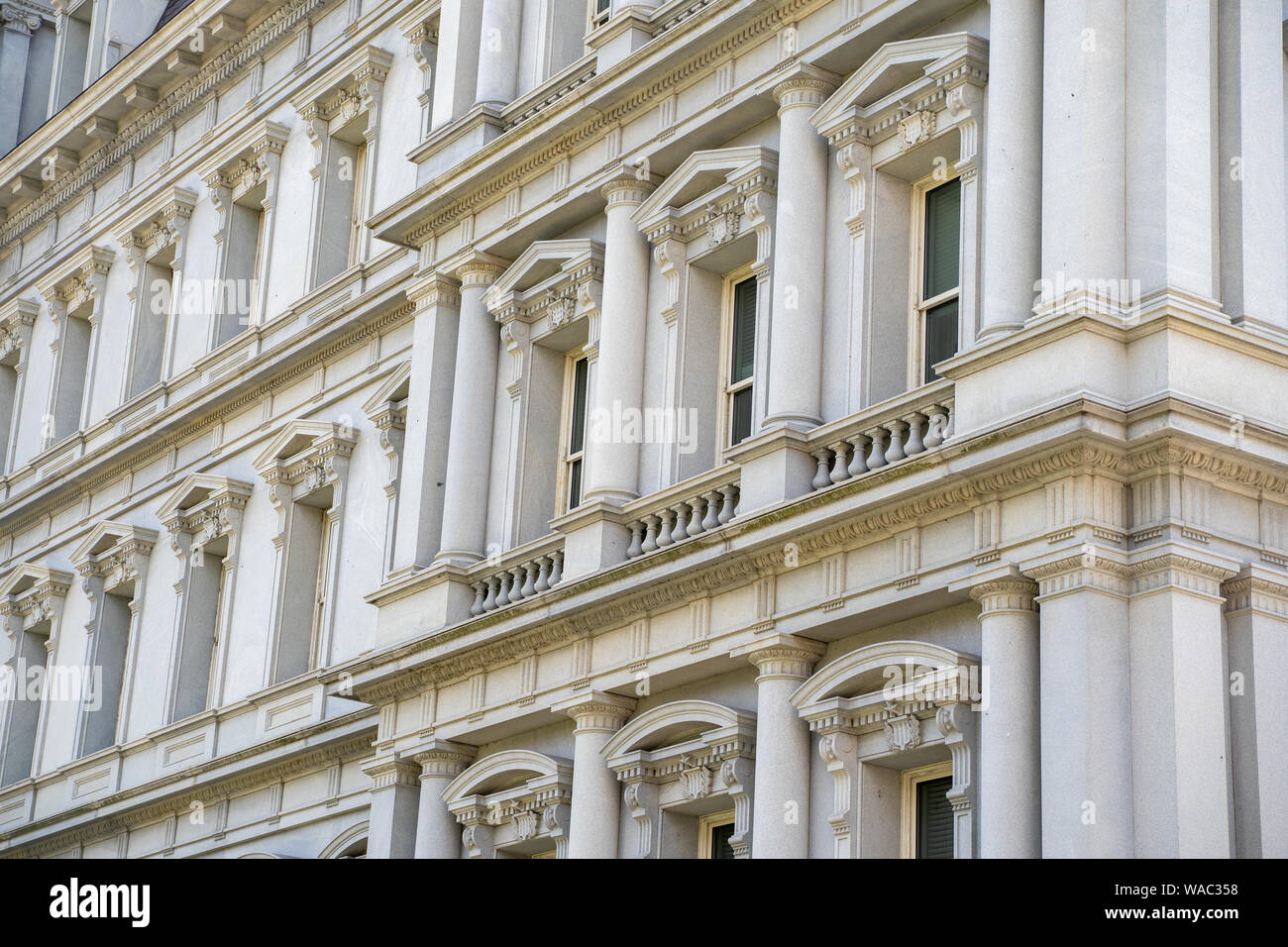 Close up of the intricate architecture and columns of the Eisenhower ...