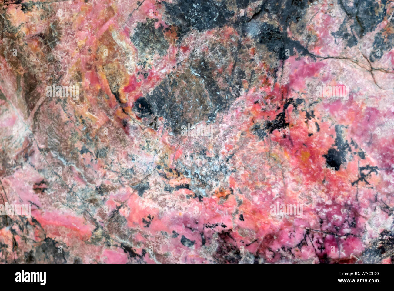 background, texture - natural pink rhodonite rock surface Stock Photo ...